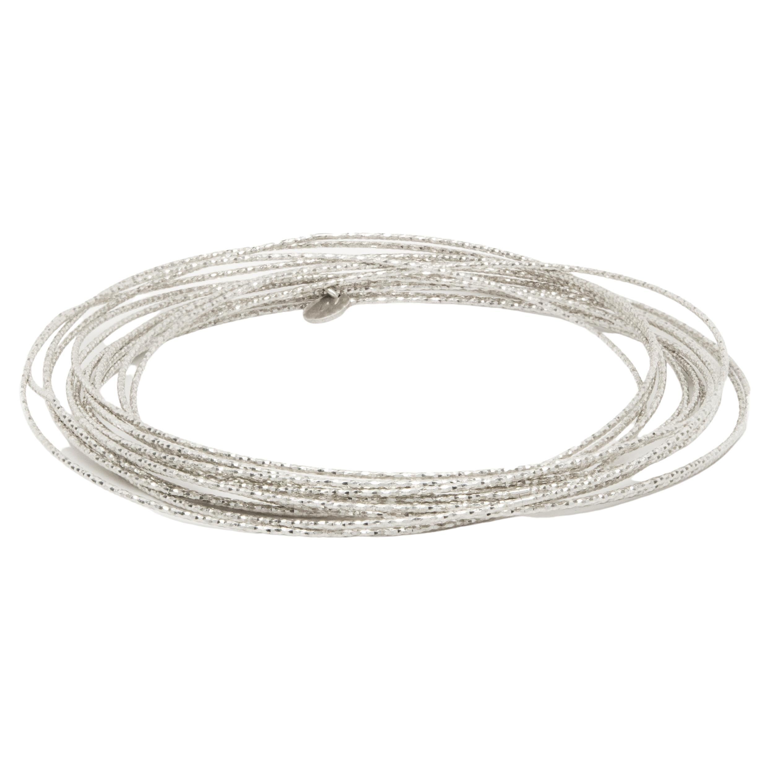 Sterling Silver Diamond Cut Bangle Bracelet Stack at 1stDibs | sterling ...