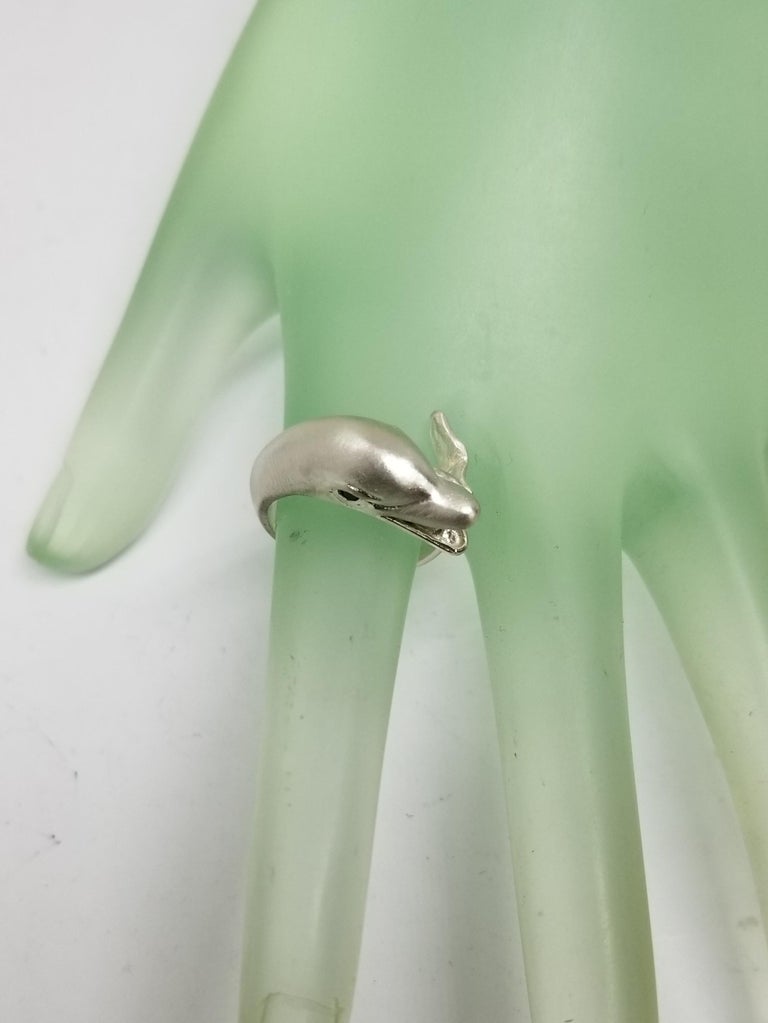 Sterling Silver "Dolphin" Ring with a Sapphire Eye For Sale at 1stDibs ...