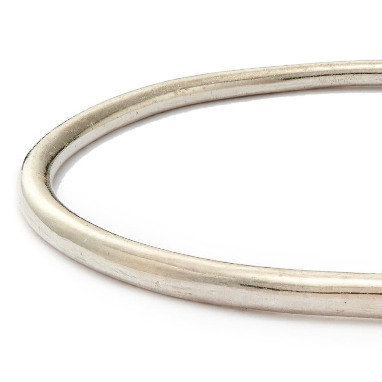 Susan Lister Locke Elliptical Bangle in Sterling Silver For Sale at 1stDibs