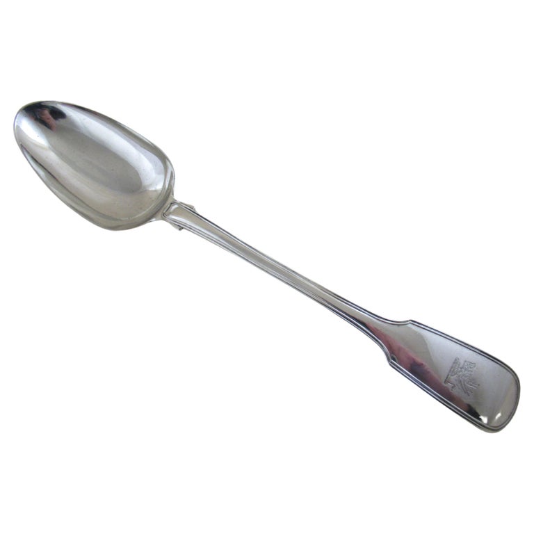 Sterling Silver English Fiddle and Thread Serving Spoon, Hallmarked ...