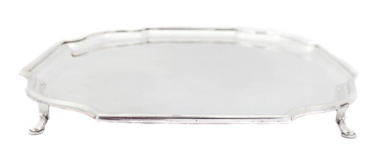 Sterling Silver English Salver For Sale at 1stDibs