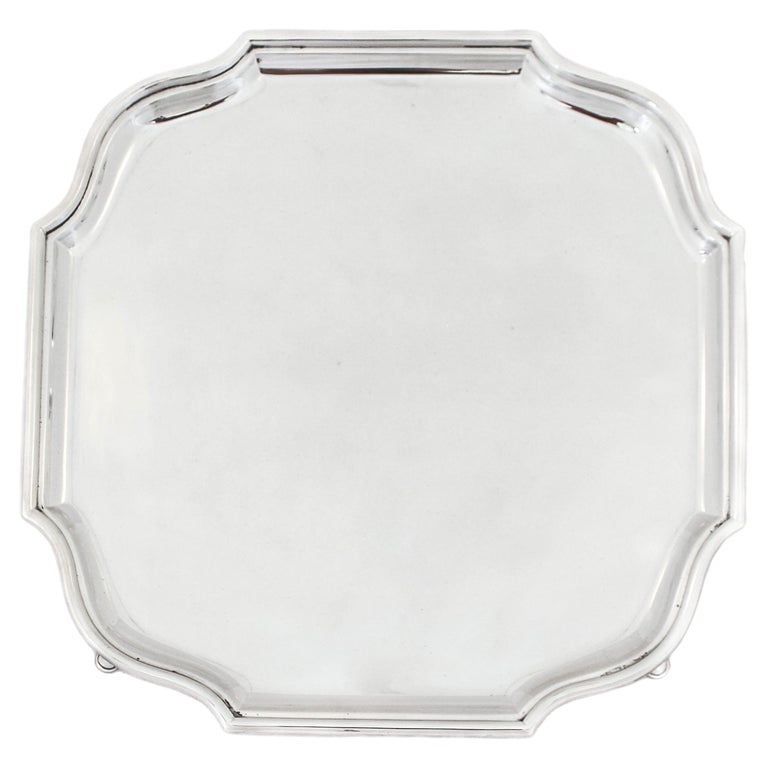 Sterling Silver English Salver For Sale at 1stDibs