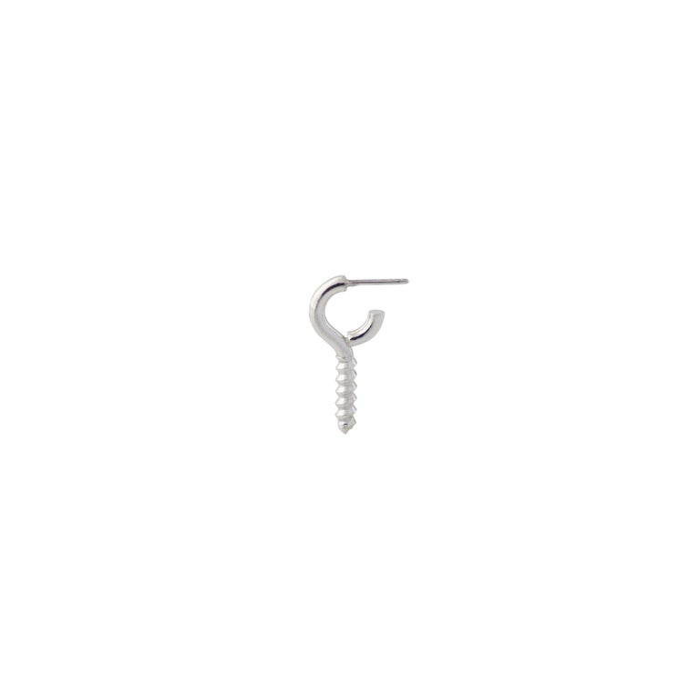 Sterling Silver Eye Hook Shaped Earring For Sale at 1stDibs