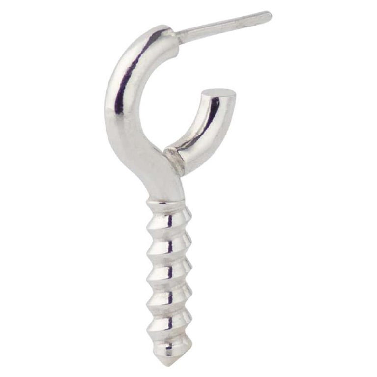 Sterling Silver Eye Hook Shaped Earring For Sale at 1stDibs