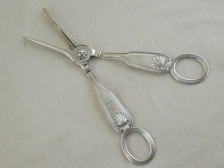 Sterling Silver, Fiddle, Tread and Shell, Grape Scissors, Hallmark ...