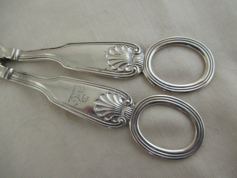 Sterling Silver, Fiddle, Tread and Shell, Grape Scissors, Hallmark ...