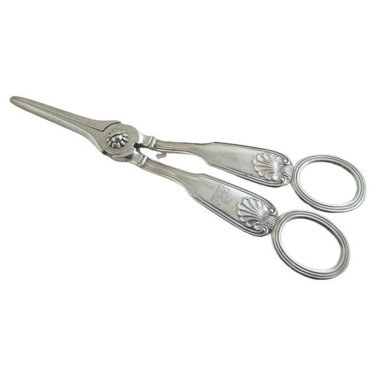 Sterling Silver, Fiddle, Tread and Shell, Grape Scissors, Hallmark ...