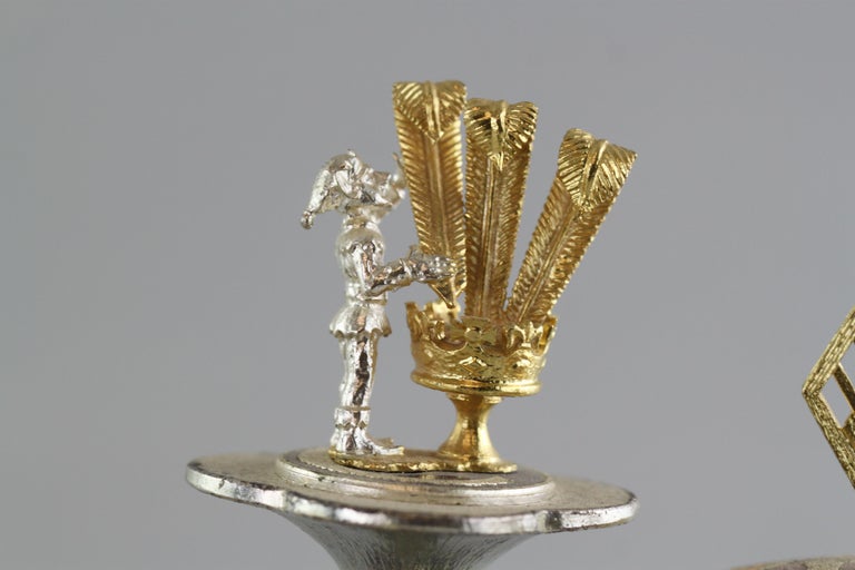 Sterling Silver Figurines on Rock, in the Manner of Stuart Devlins ...