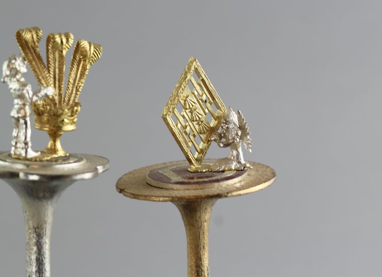 Sterling Silver Figurines on Rock, in the Manner of Stuart Devlins ...