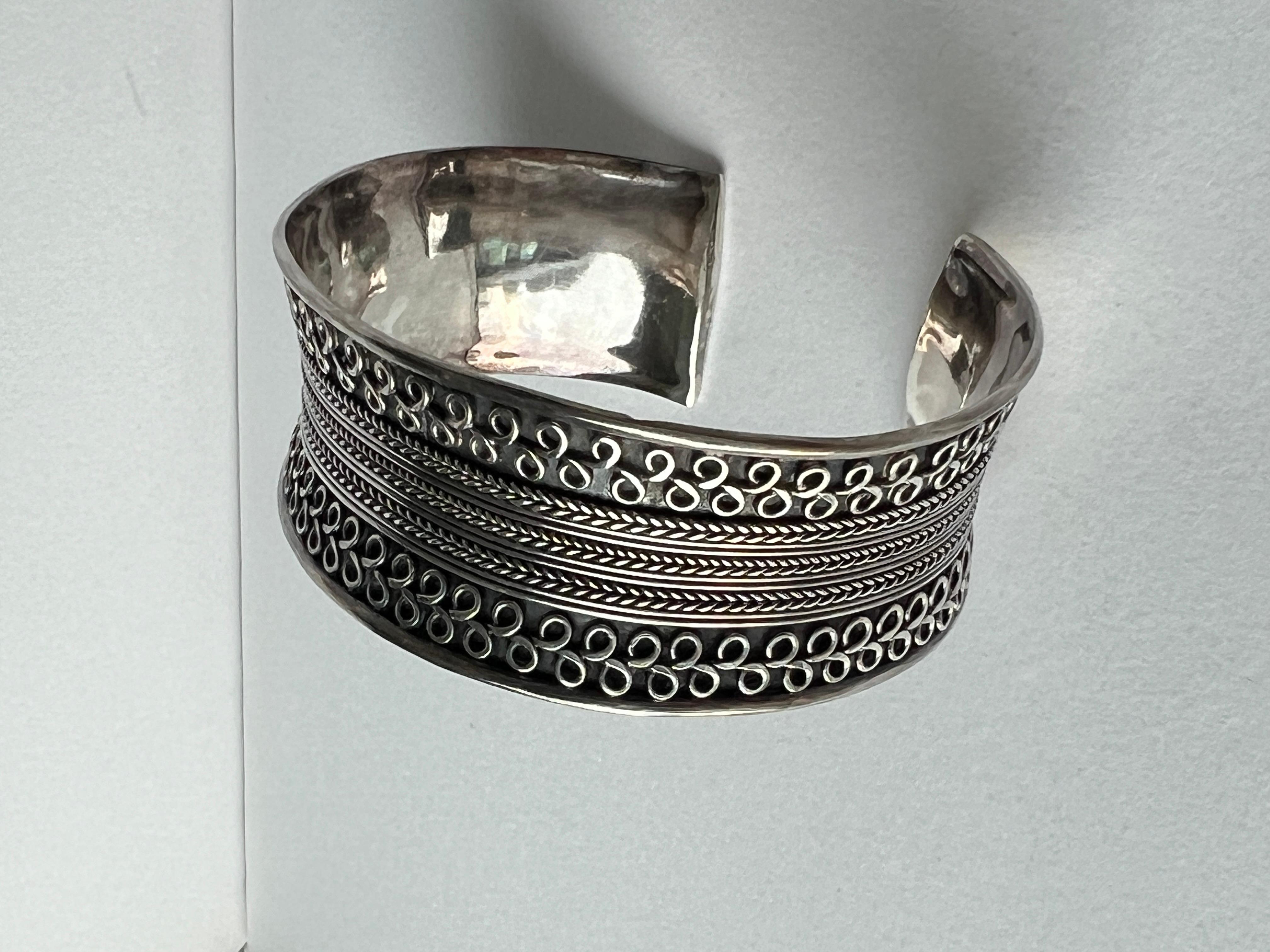 Sterling Silver Filigree Bangle For Sale at 1stDibs
