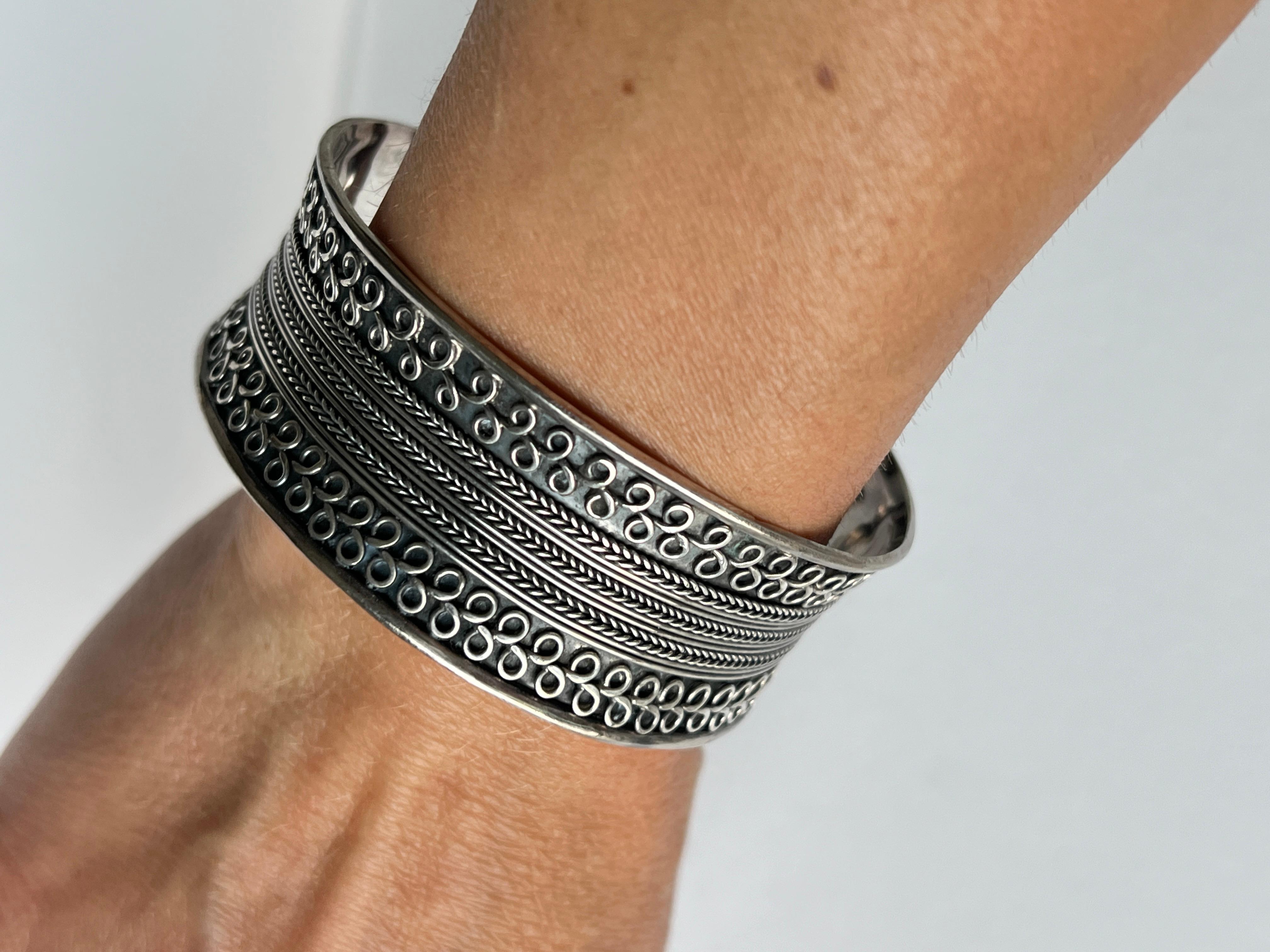 Sterling Silver Filigree Bangle For Sale at 1stDibs
