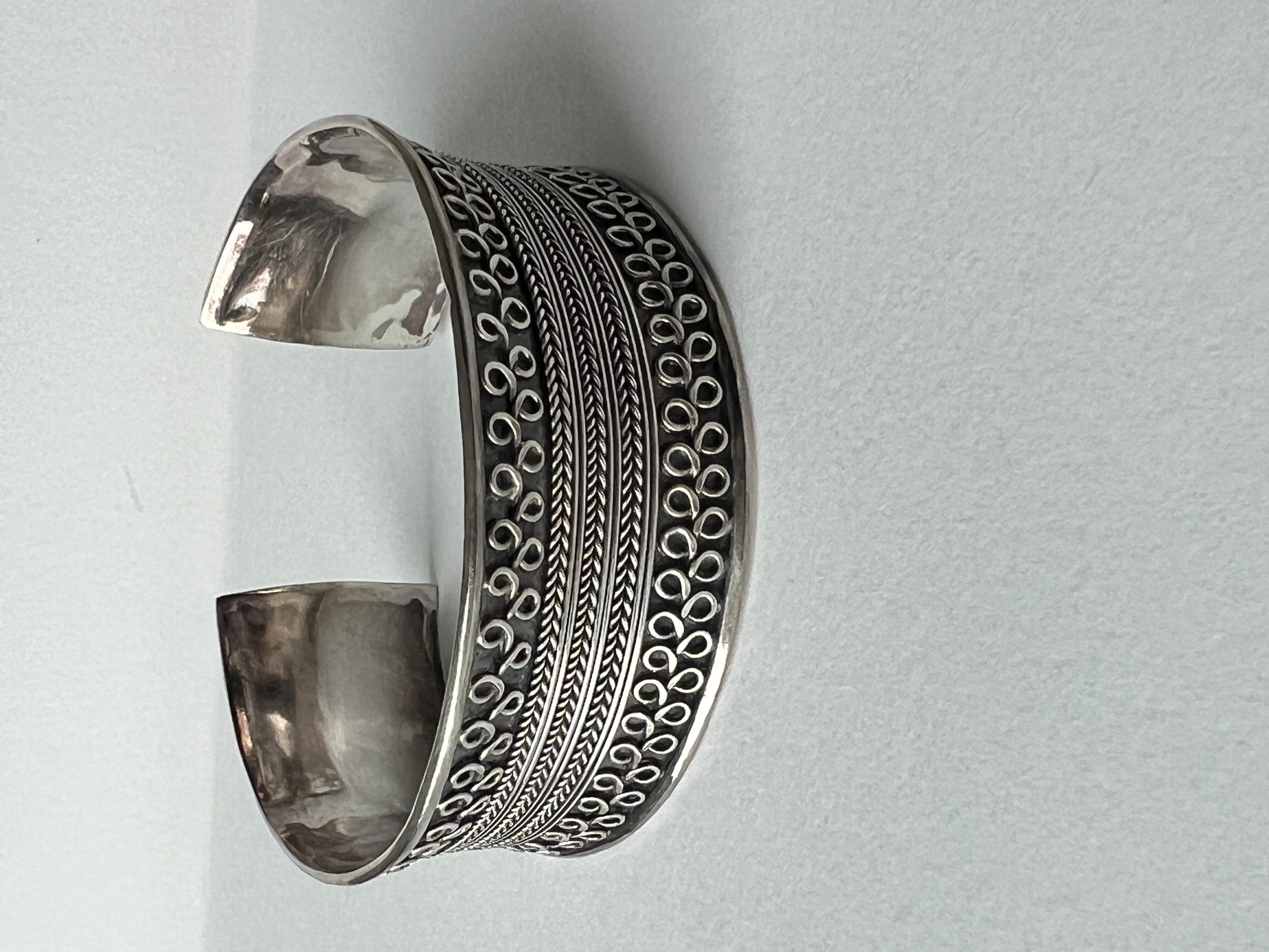 Sterling Silver Filigree Bangle For Sale at 1stDibs