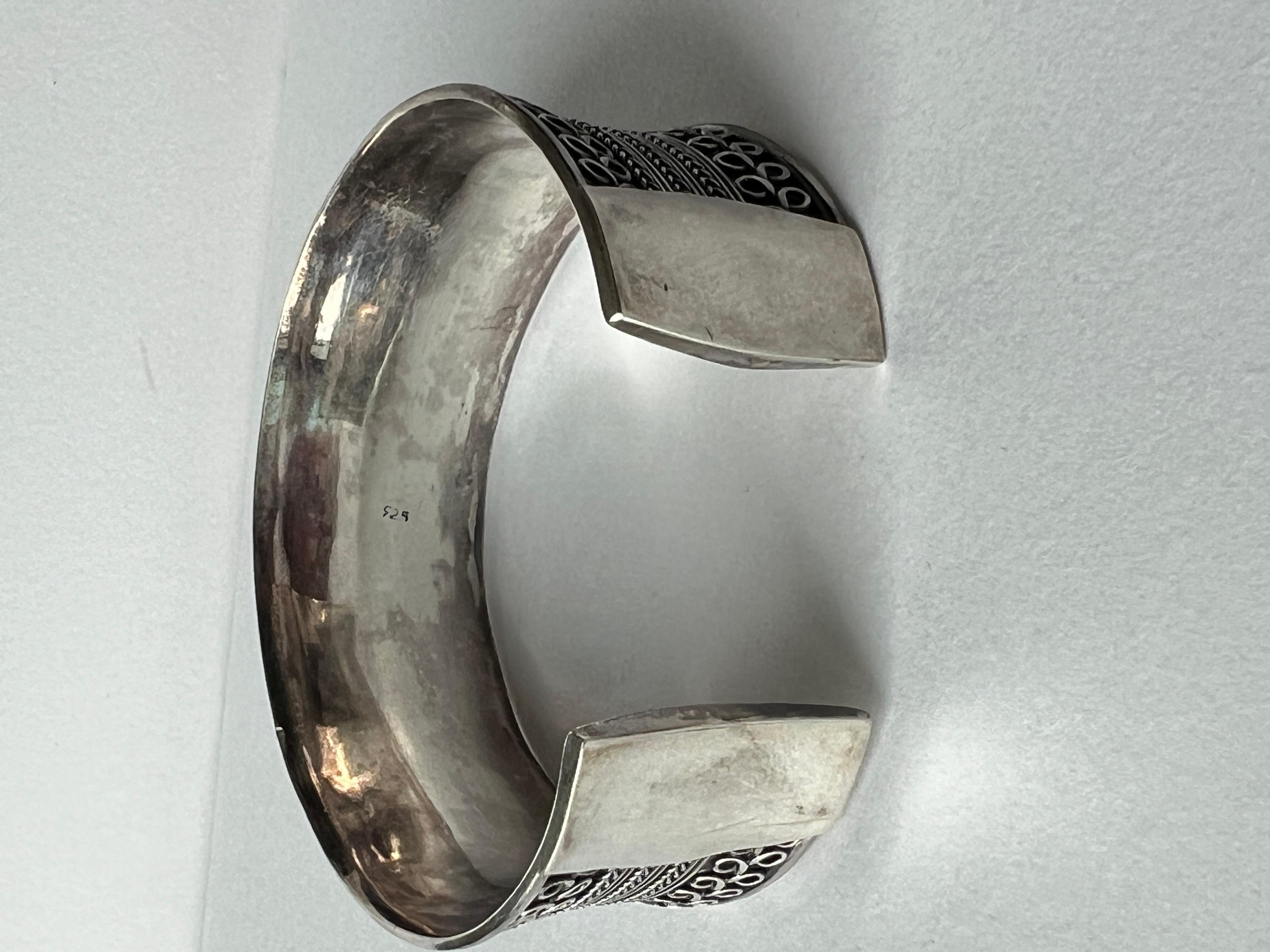 Sterling Silver Filigree Bangle For Sale at 1stDibs