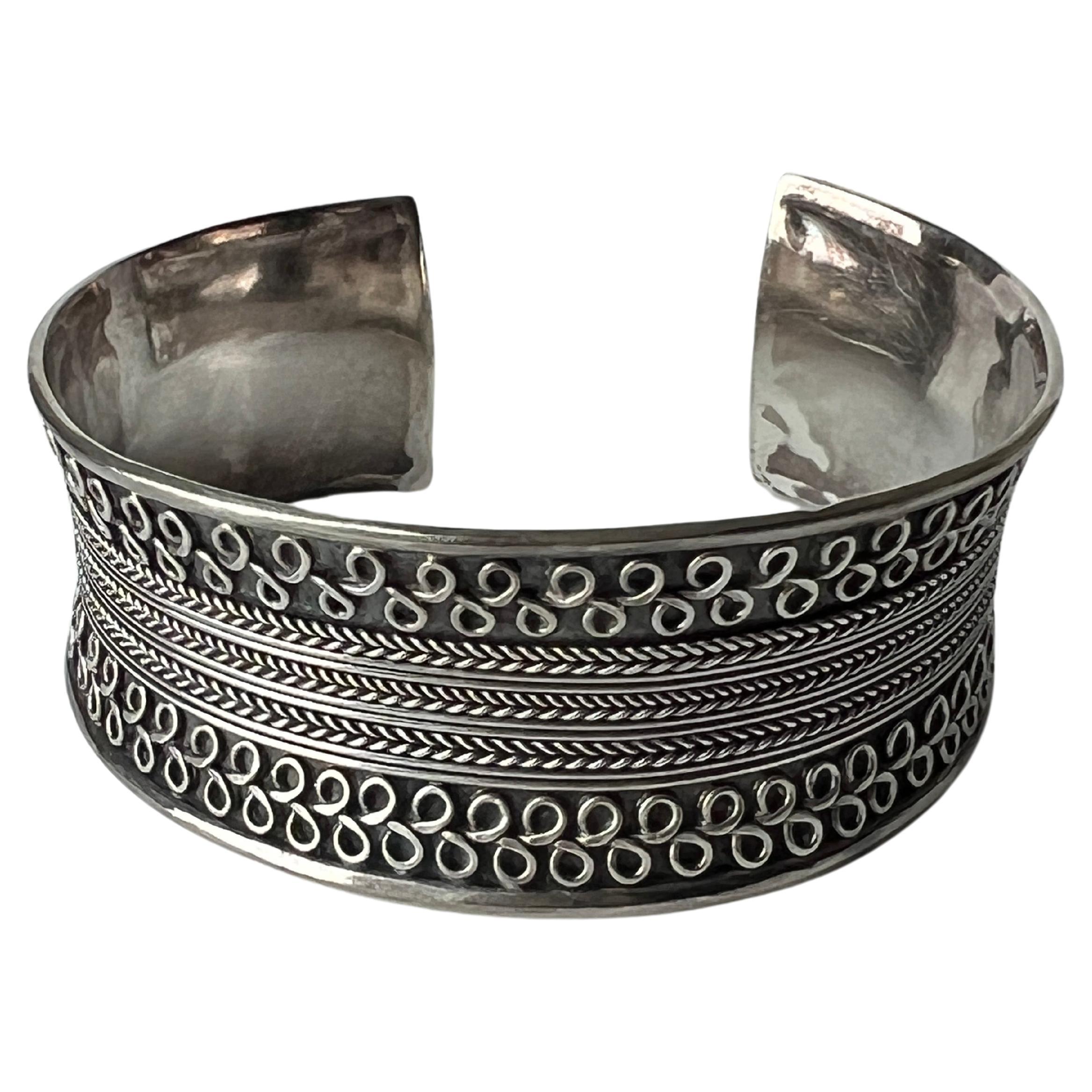 Sterling Silver Filigree Bangle For Sale at 1stDibs
