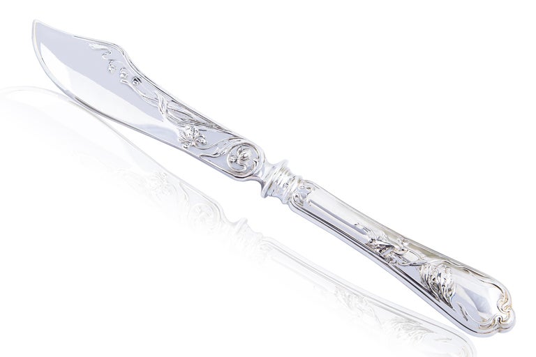Sterling Silver Fish Cutlery Set For Sale at 1stDibs
