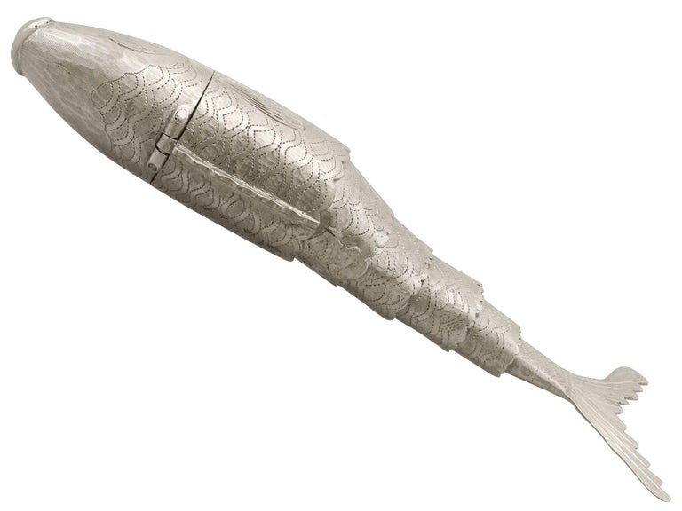 Sterling Silver Fish Vinaigrette, Antique Georgian, 1817 at 1stDibs