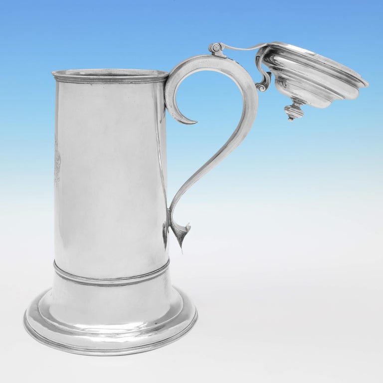Large George II Antique Sterling Silver Flagon, London 1730, Thomas ...