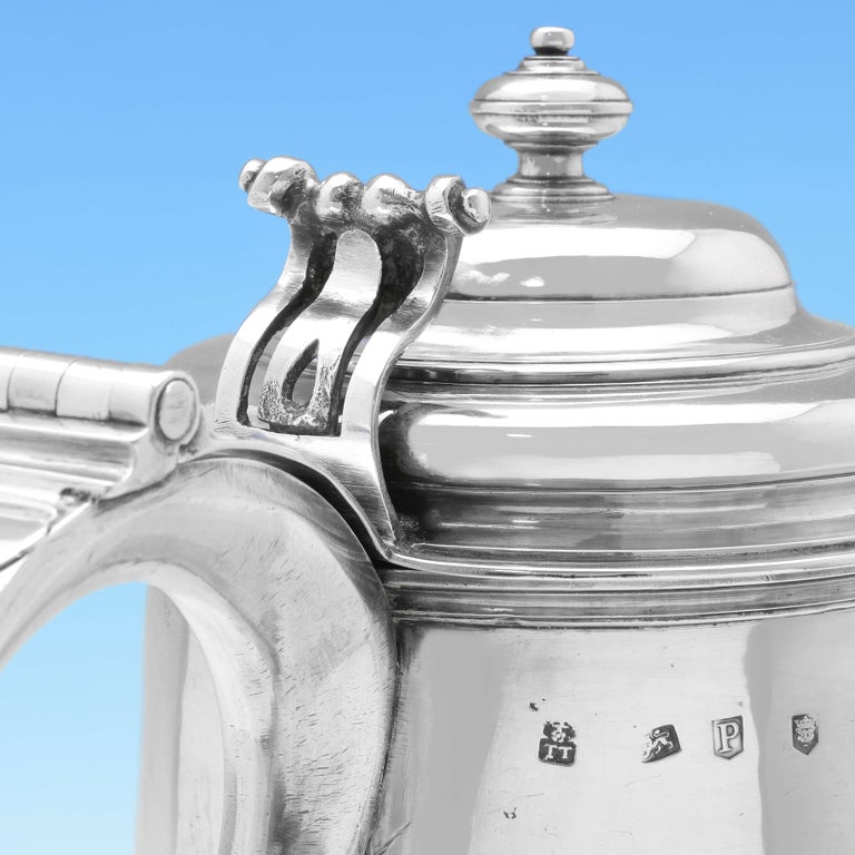 Large George II Antique Sterling Silver Flagon, London 1730, Thomas ...