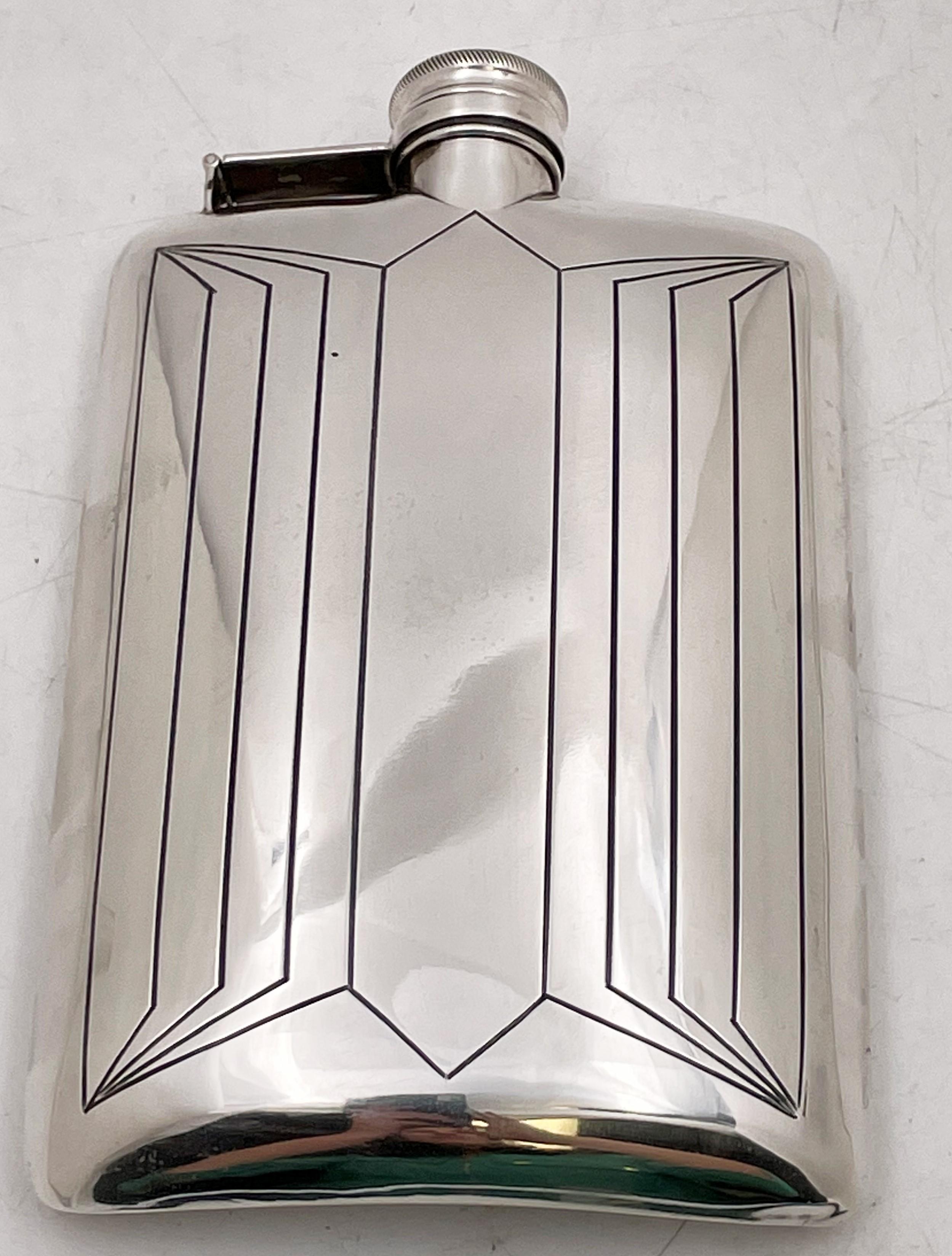 Sterling Silver Flask in Art Deco Style from Early 20th Century For ...