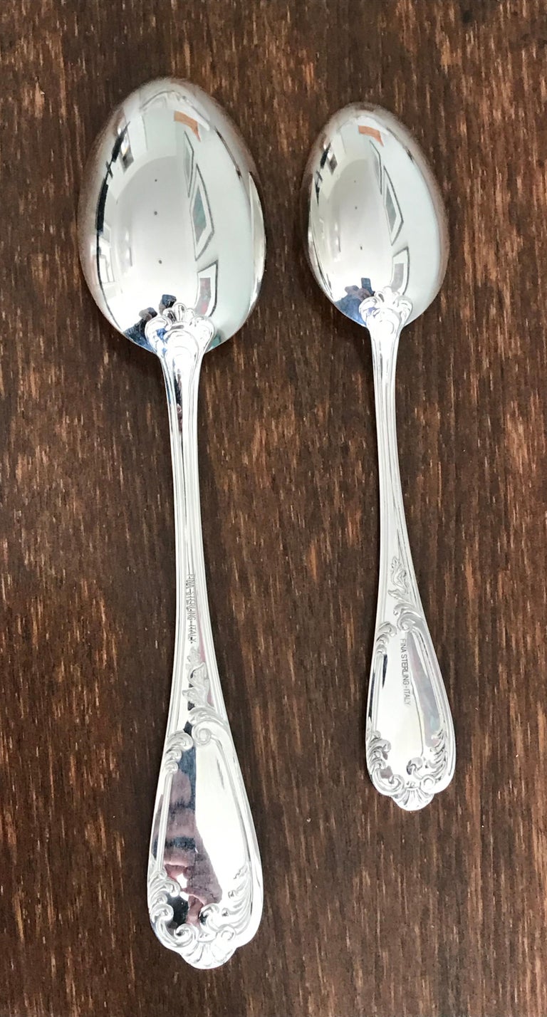 Sterling Silver Flatware Service for Twelve by Michael C. Fina, Italy ...
