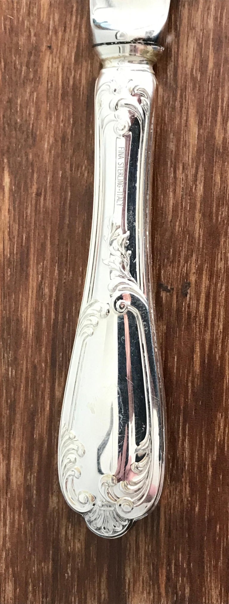 Sterling Silver Flatware Service for Twelve by Michael C. Fina, Italy ...