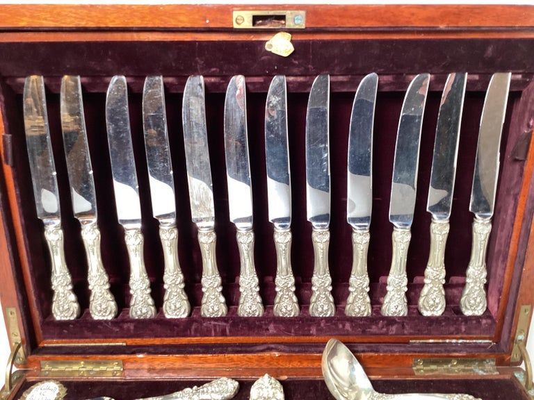 Sterling Silver Flatware Set, Francis 1st Total 95 Pcs For Sale at 1stDibs