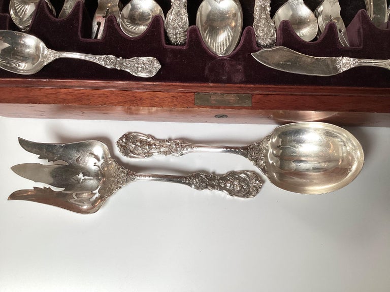 Sterling Silver Flatware Set, Francis 1st Total 95 Pcs For Sale at ...