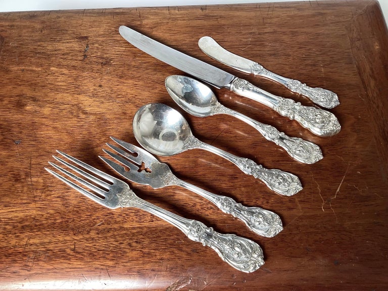 Sterling Silver Flatware Set, Francis 1st Total 95 Pcs For Sale at 1stDibs