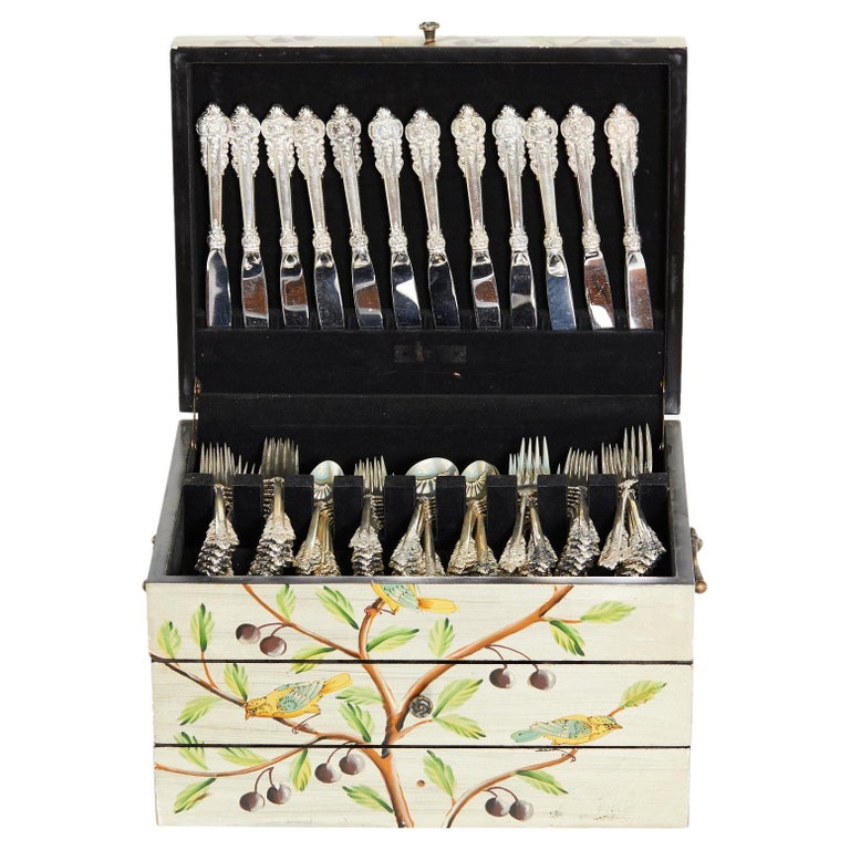Sterling Silver Cutlery / Tableware Service for 24 People For Sale at ...