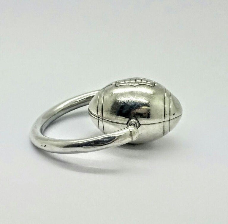 Sterling Silver Football Teething Ring Rattle at 1stDibs