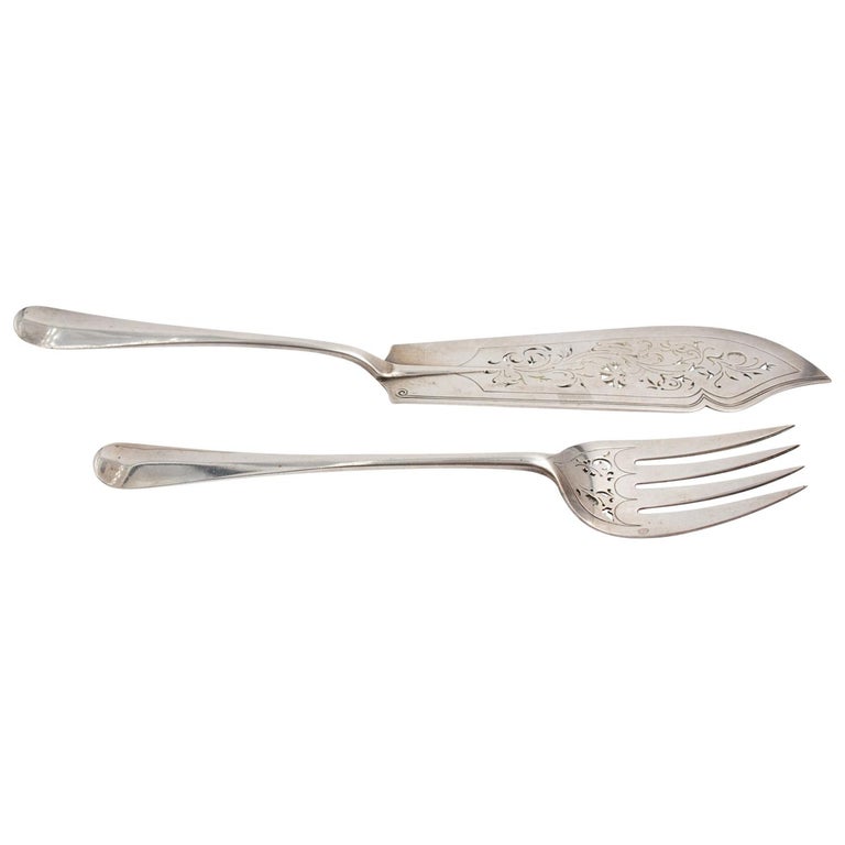 Sterling Silver Fork and Knife Set, circa 1896 at 1stDibs
