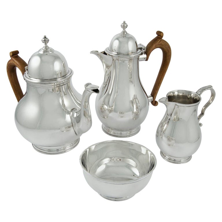 Sterling Silver Four-Piece Silver Tea Service For Sale at 1stDibs