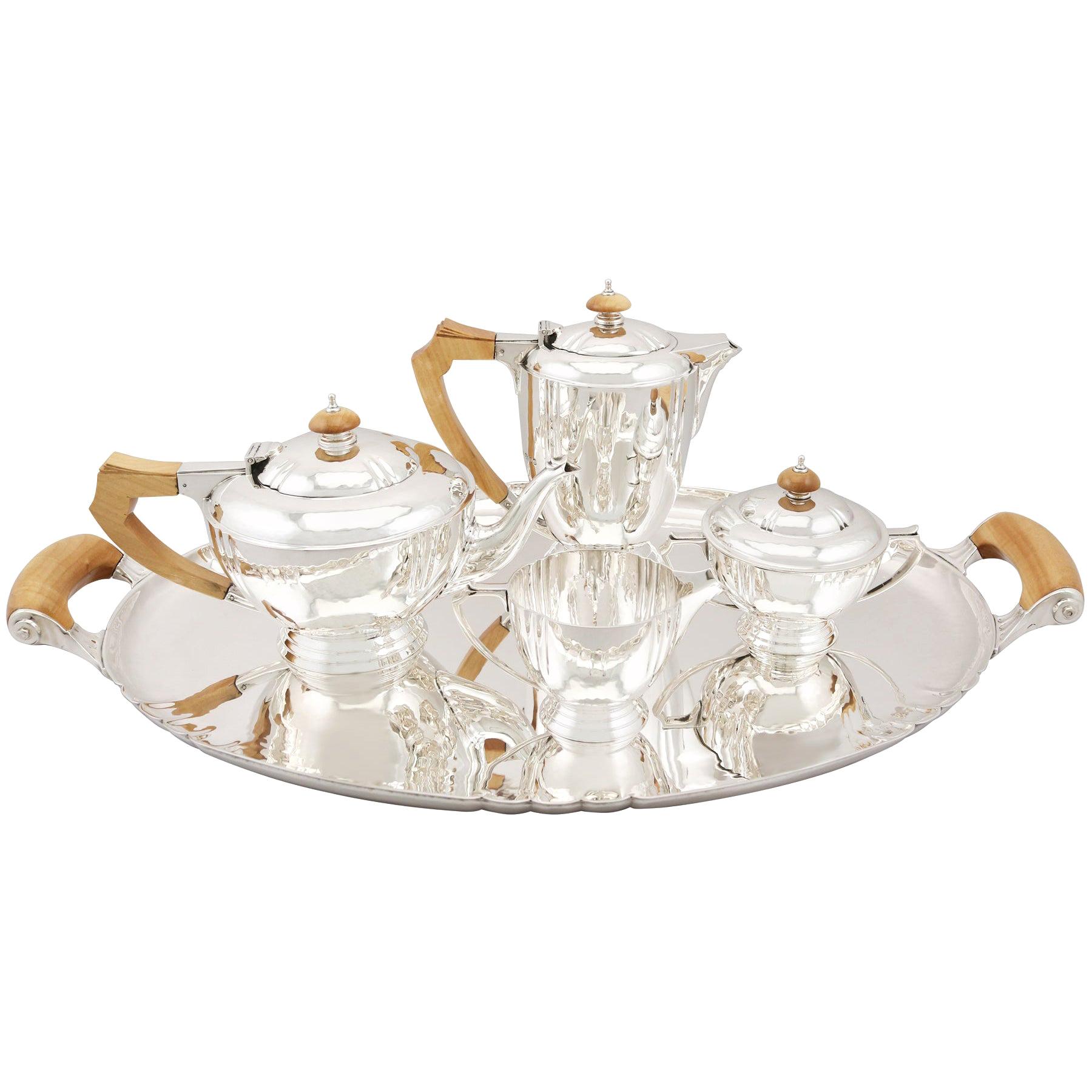 Classic Modern Silver Plate Coffee Service With Tray at 1stdibs