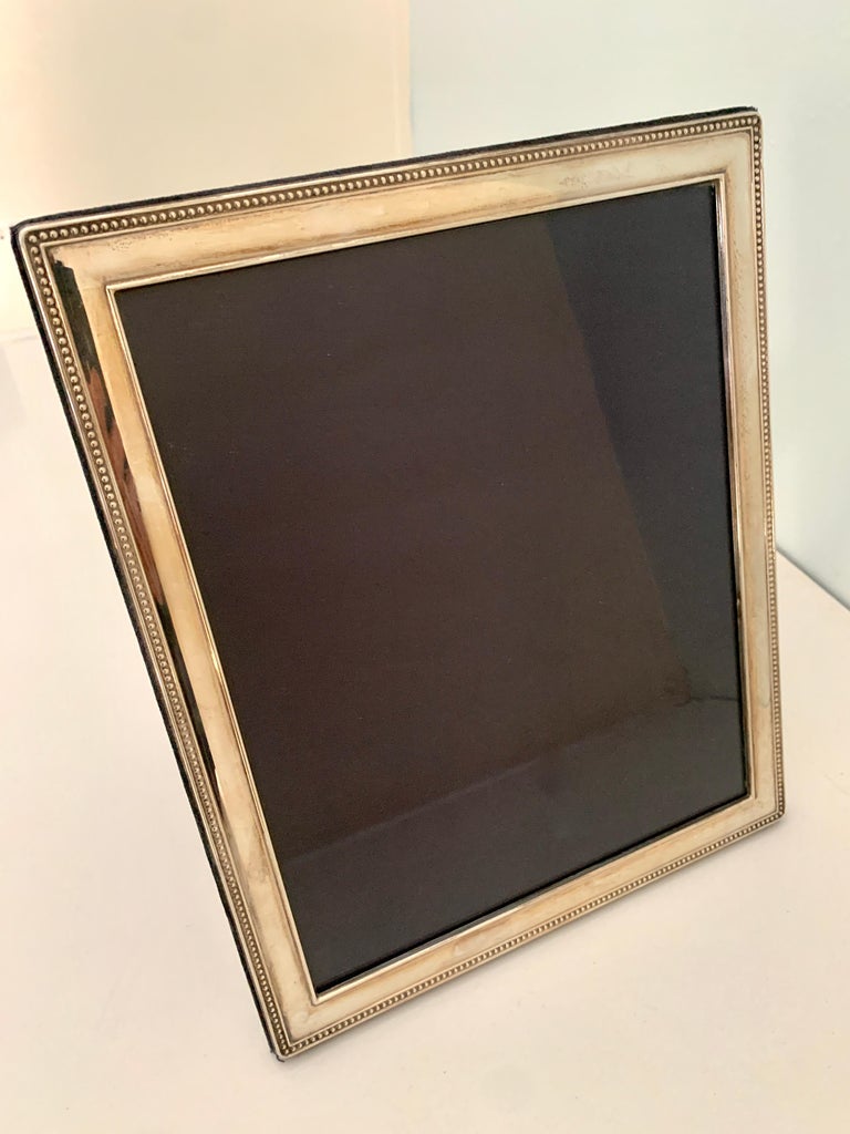 Sterling Silver Frame with Velvet Stand For Sale at 1stDibs