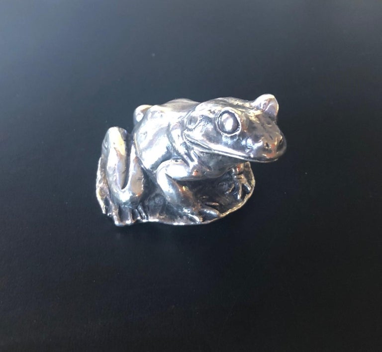 Sterling Silver Frog / Toad Sculpture at 1stDibs