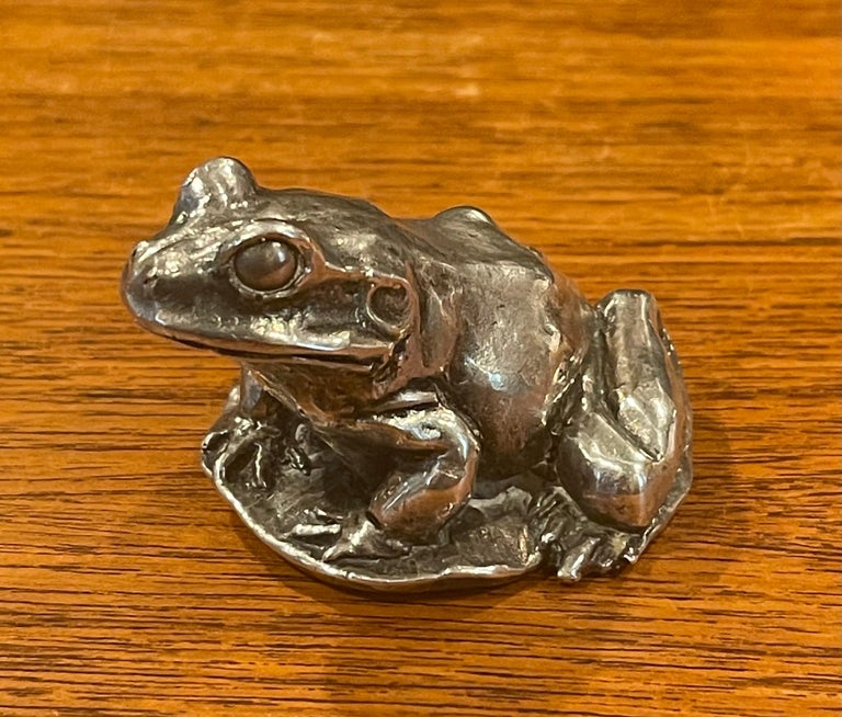 Sterling Silver Frog / Toad Sculpture / Paperweight at 1stDibs