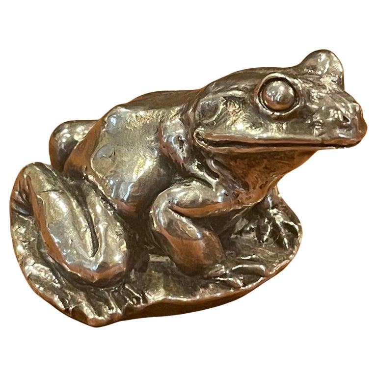 Sterling Silver Frog / Toad Sculpture / Paperweight at 1stDibs