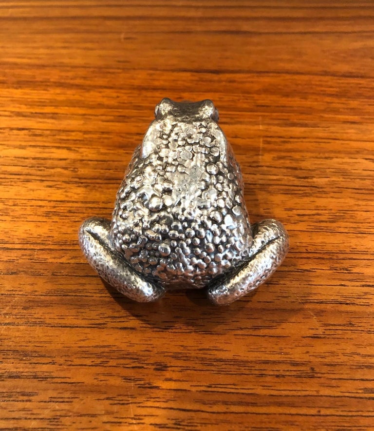 Sterling Silver Frog/Toad Sculpture with Stone at 1stDibs