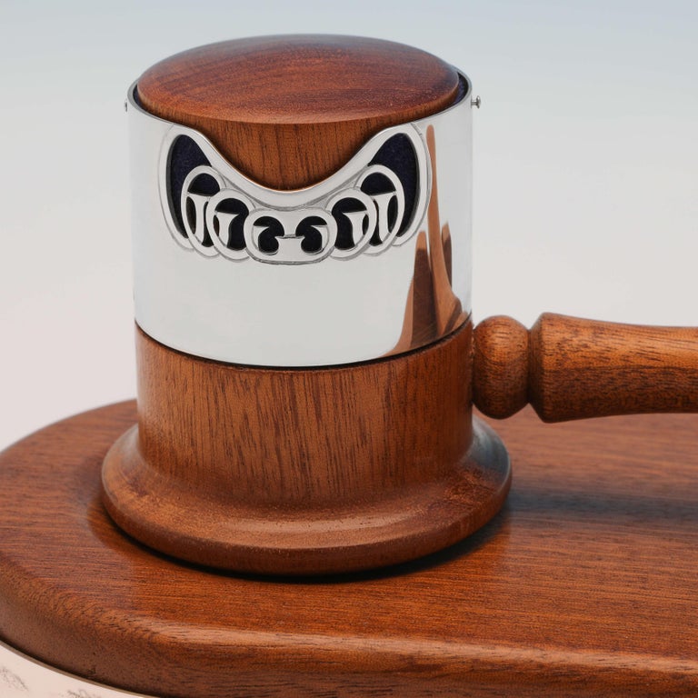 Modernist Sterling Silver Gavel and Sound Block, Boxed, Padgett and ...
