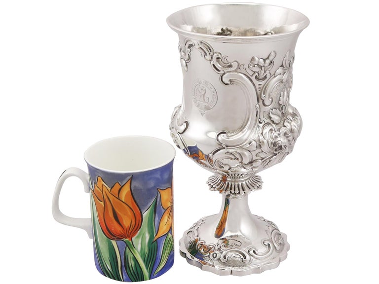 1850s Antique Victorian Sterling Silver Goblet at 1stDibs