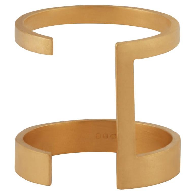 Sterling Silver Gold-Plated Open Line Ring For Sale at 1stDibs