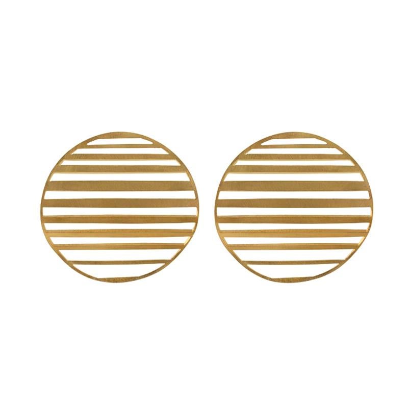 Sterling Silver Gold Plated Curve Asymmetry Extension Earrings For Sale ...