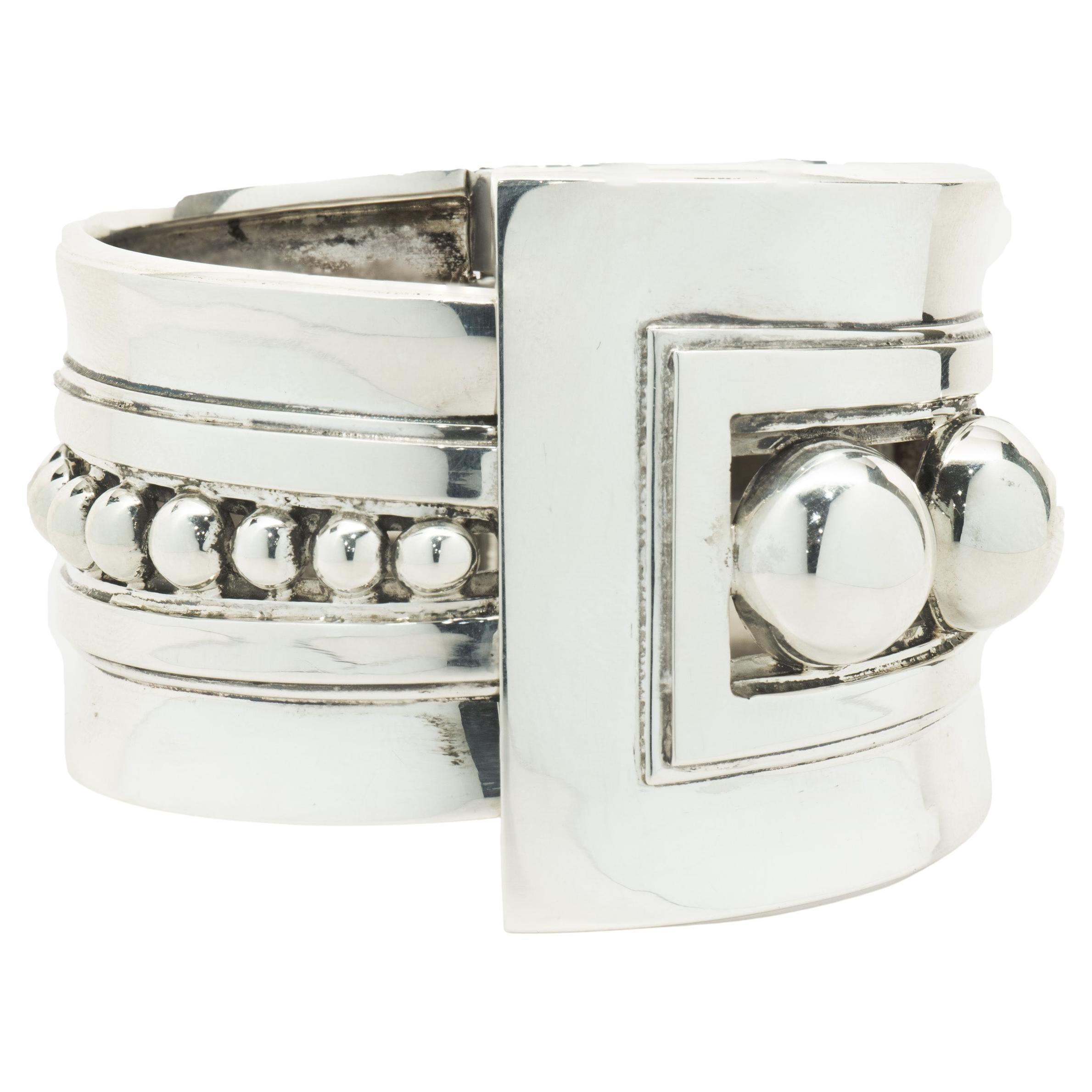 Michael Dawkins Sterling Silver Sculptured Bead Granulation Cuff ...