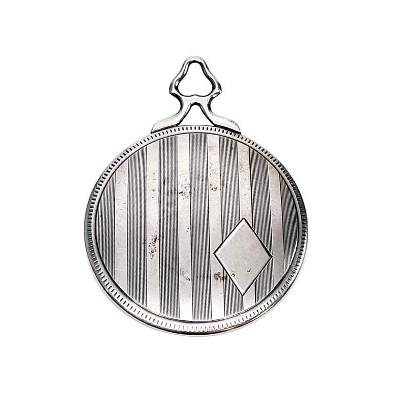 Sterling Silver Hand Pocket Mirror with Monogram at 1stDibs
