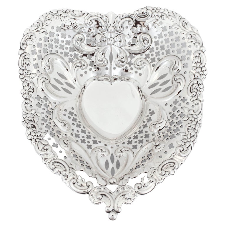 Sterling Silver Heart Dish For Sale at 1stDibs