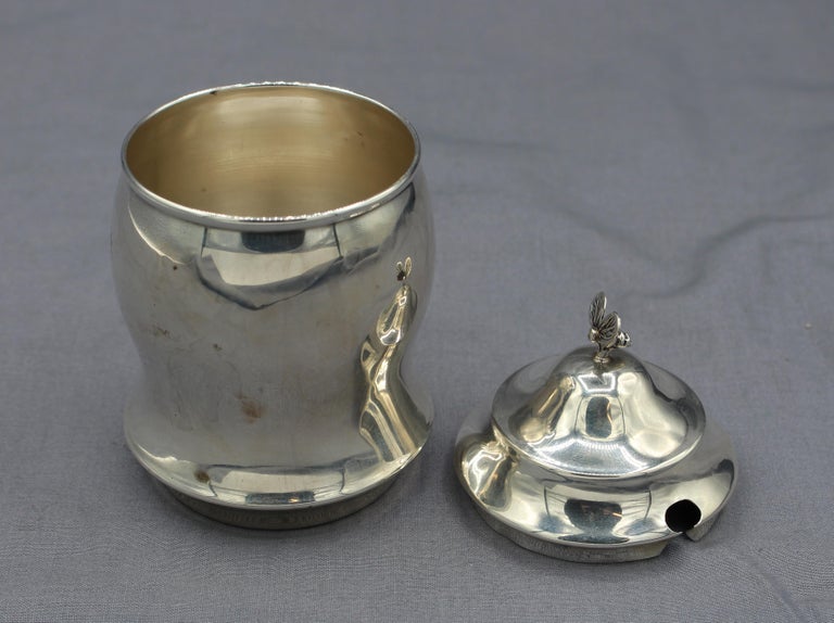 Sterling Silver Honey Pot with Bee Finial at 1stDibs