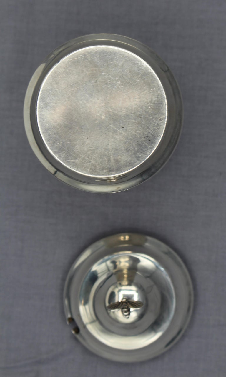 Sterling Silver Honey Pot with Bee Finial at 1stDibs