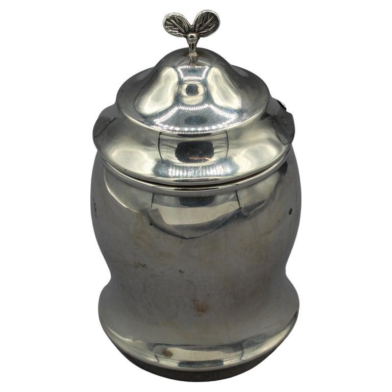 Sterling Silver Honey Pot with Bee Finial at 1stDibs
