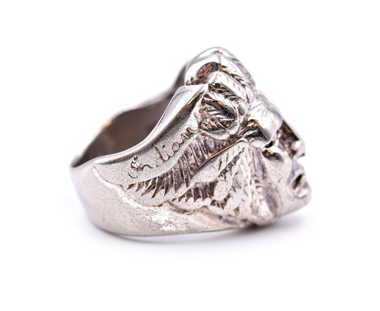 Sterling Silver Indian Head Ring at 1stDibs | indian head silver ring ...