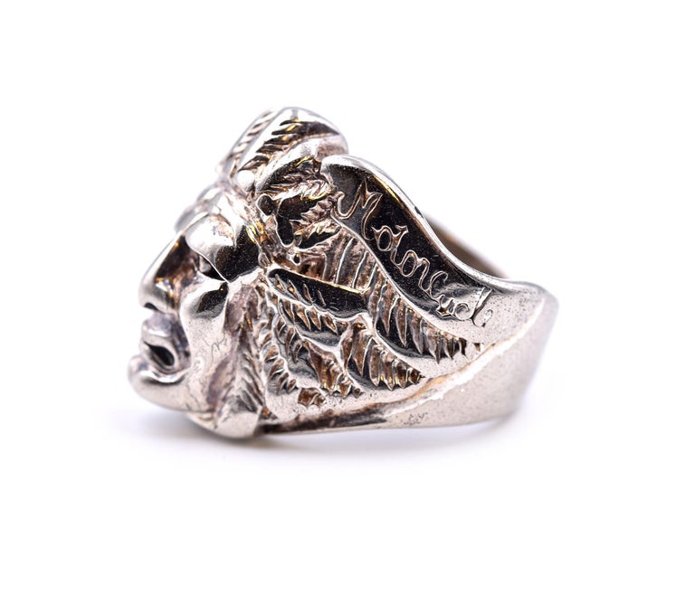 Sterling Silver Indian Head Ring at 1stDibs | indian head silver ring ...